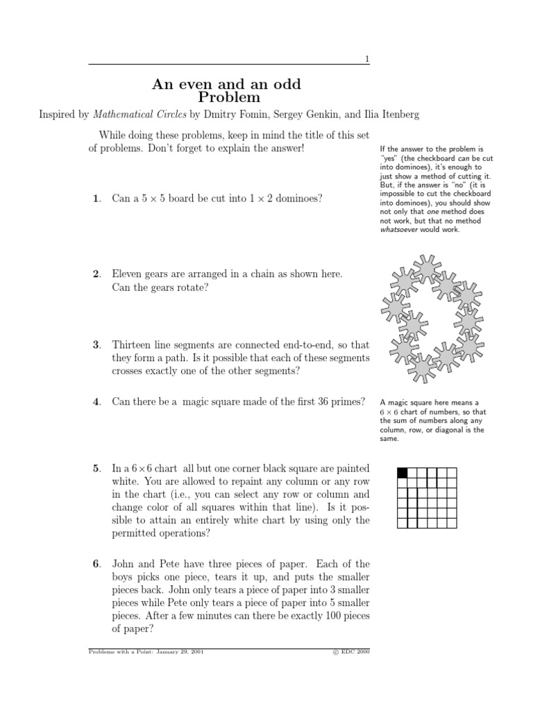 Odd and Even Mathematical Problems | PDF | Mathematical Concepts | Numbers