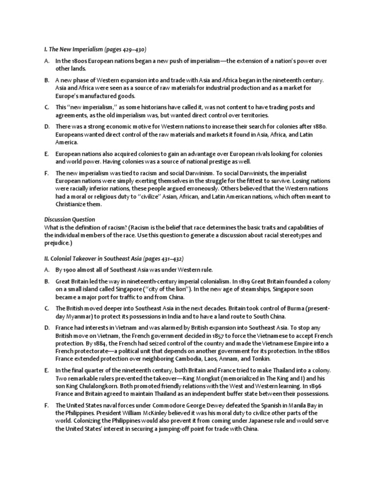 Imperialism in Southeast Asia Lecture Notes 2013 | PDF | Imperialism ...