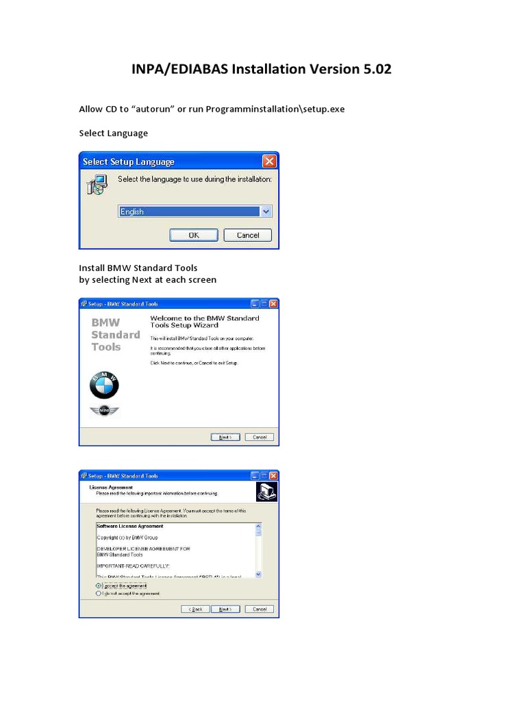 INPA/EDIABAS 5.02 Installation Guide | PDF | Microsoft Software ...
