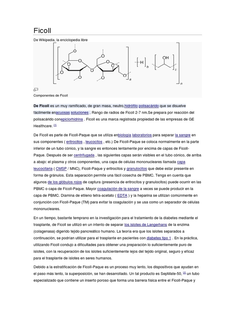 Ficoll | PDF | Sangre | Leucocito