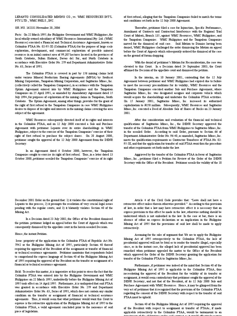 Lepanto Consolidated Mining | PDF