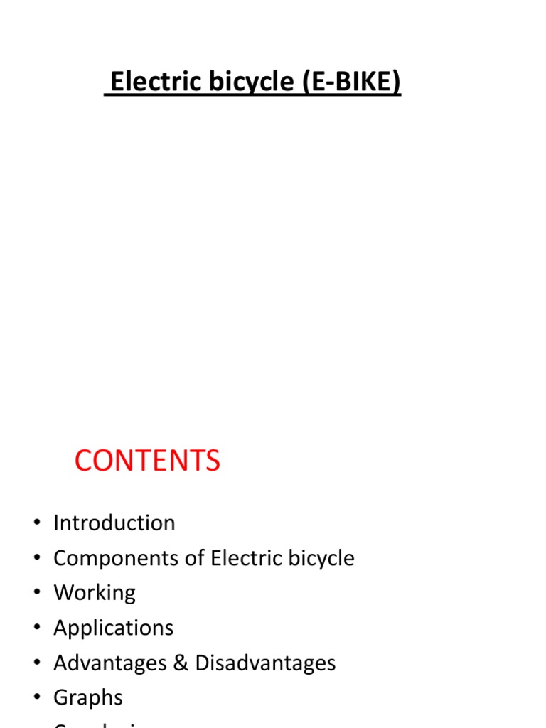 Electric Bicycle (E-BIKE) | PDF | Engines | Electric Motor