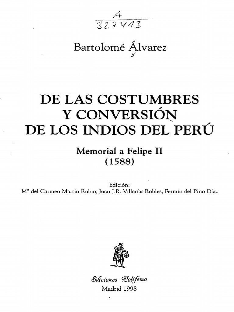 Costumbres y conversión de indios peruanos | PDF | Ciencias sociales ...