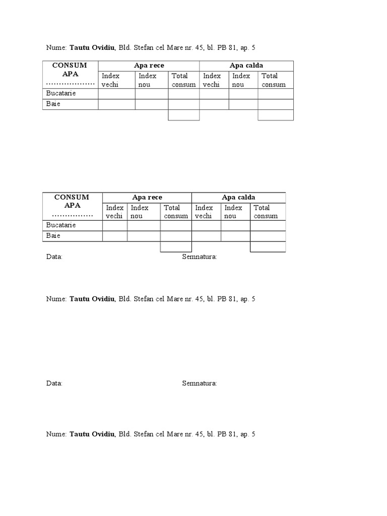 Tabel Apa Consum | PDF