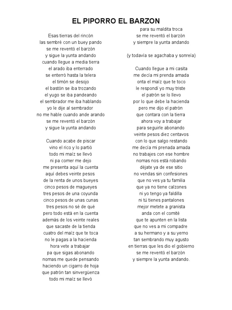 El Piporro El Barzon | PDF