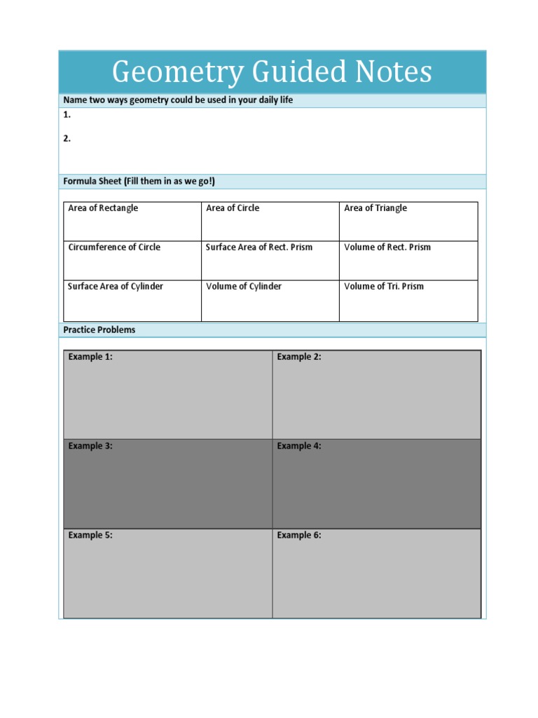 Geometry Guided Notes | PDF