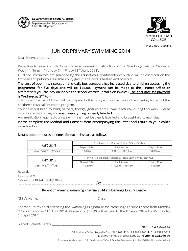 R-2 Swimming Letter | PDF | Wellness | Self-Improvement