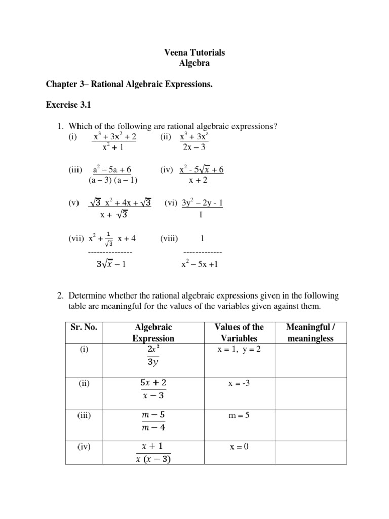 3 Chapter | PDF | Algebra | Teaching Mathematics