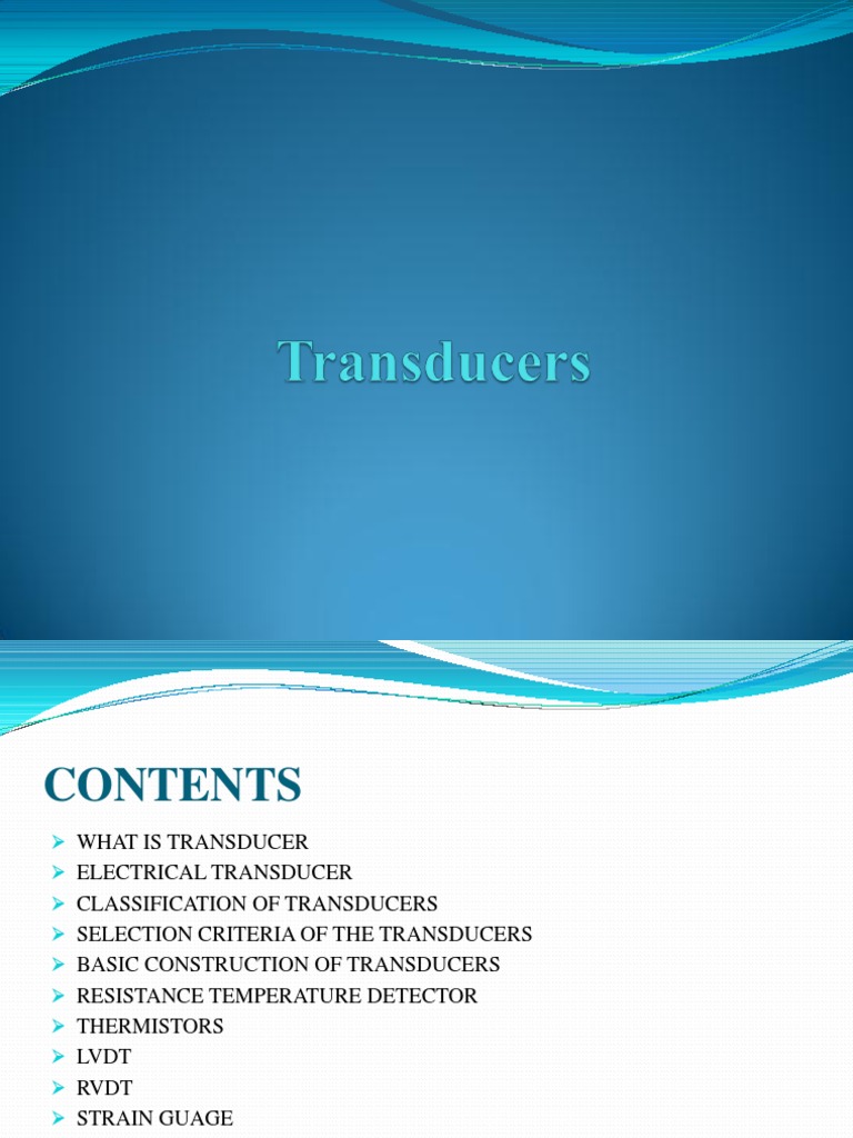 Transducer Basics for Engineers | PDF | Pressure Measurement ...