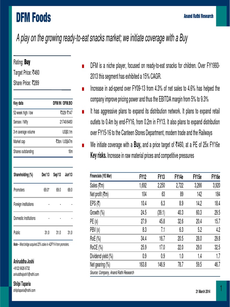 DFM Foods - IC - 21 March 2014 | PDF | Securities (Finance) | Financial ...