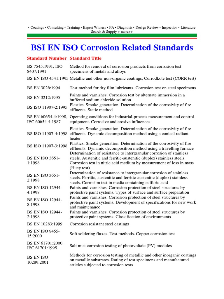 Corrosion Standards & Solutions | PDF | Corrosion | Metals