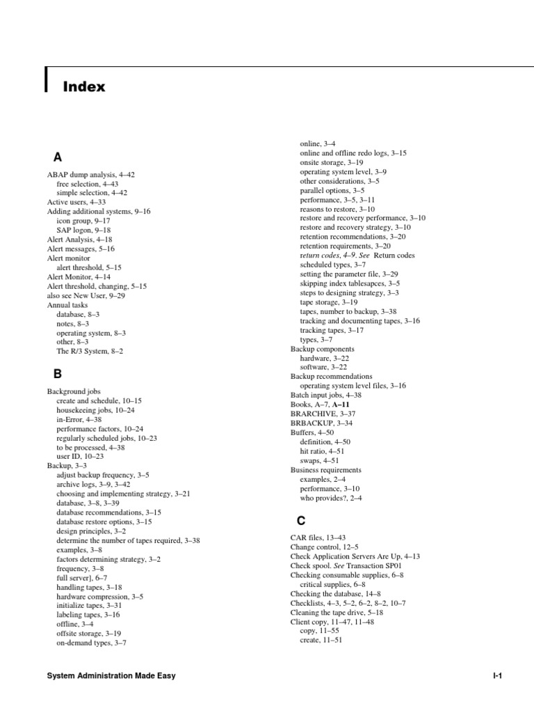 System Administration Made Easy I-1 | PDF | Backup | Databases
