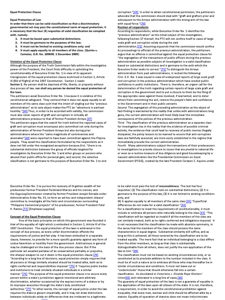 Violation of The Equal Protection Clause | PDF | Search And Seizure ...