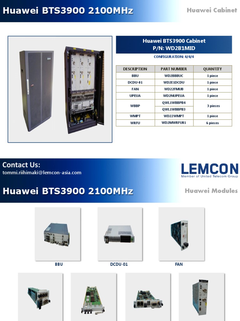 Huawei BTS3900 2100MHZ | PDF