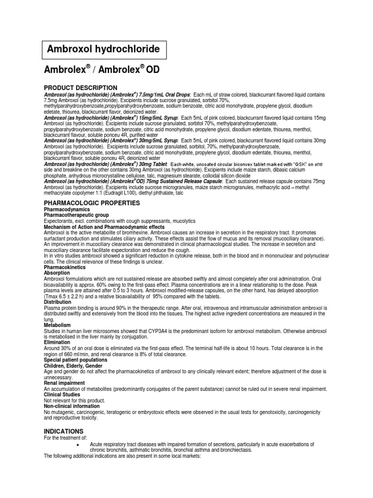 Ambrolex | PDF | Bioavailability | Pharmacokinetics