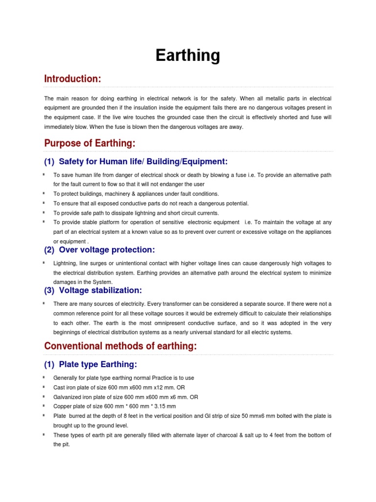 Earthing | PDF | Electrical Resistivity And Conductivity | Soil