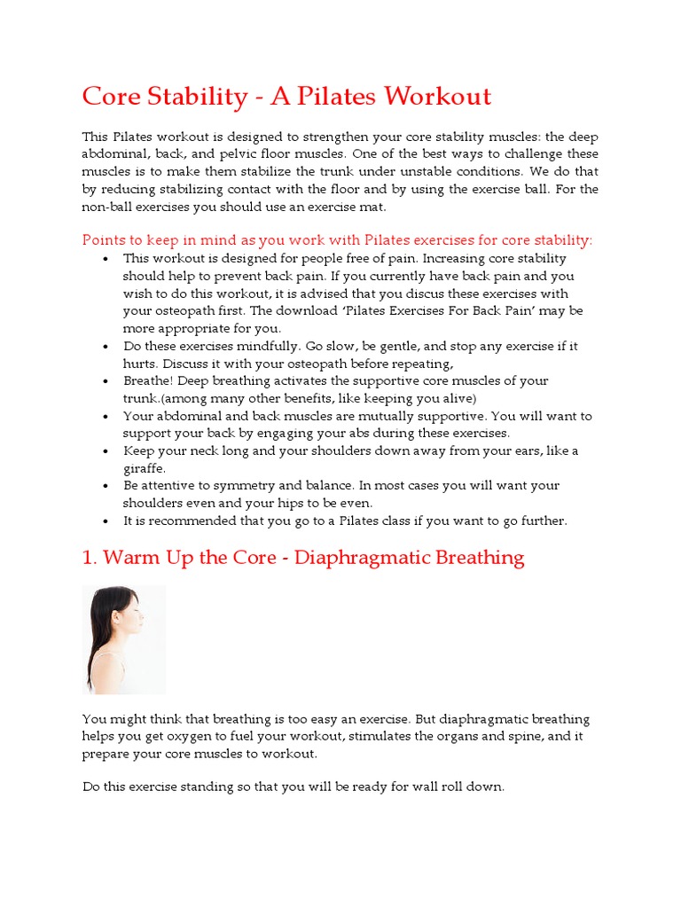 Core Stability - A Pilates Workout | PDF | Pilates | Abdomen