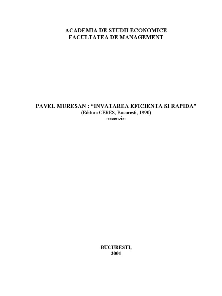 Invatarea Eficienta Si Rapida | PDF