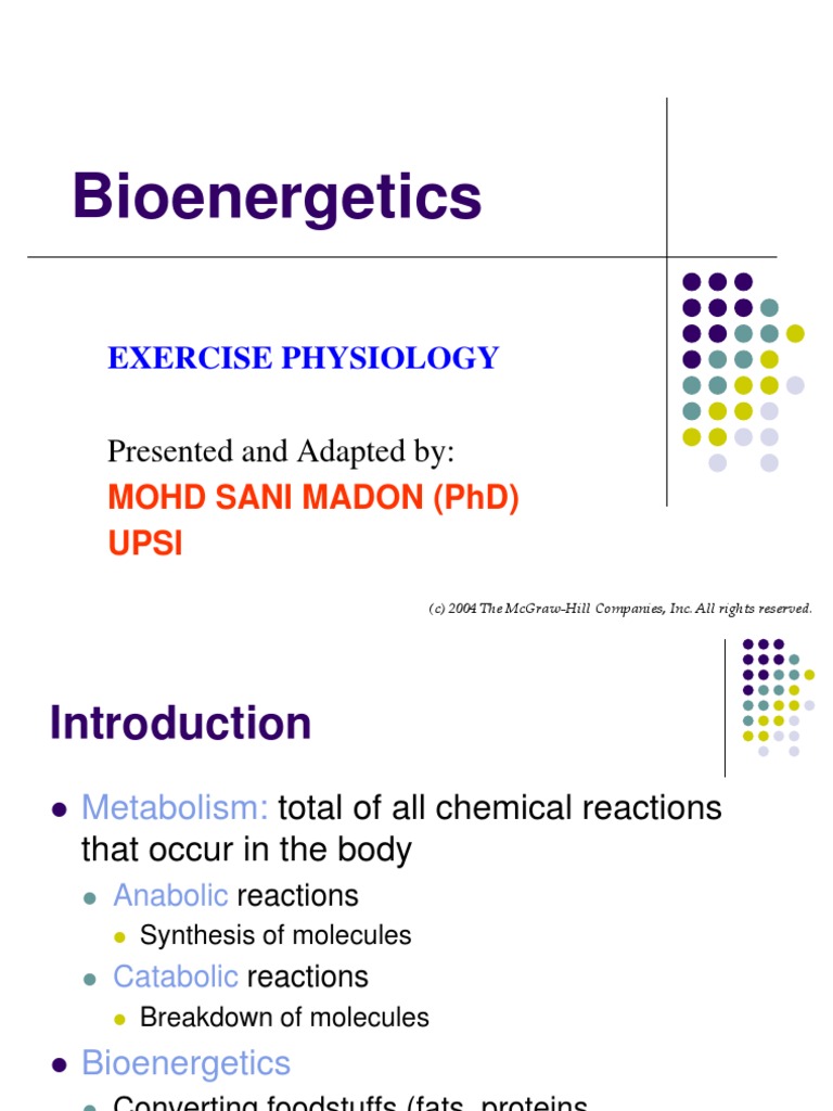 Lecture 6 (Bioenergetics of Physical Exercise) | PDF | Cellular ...