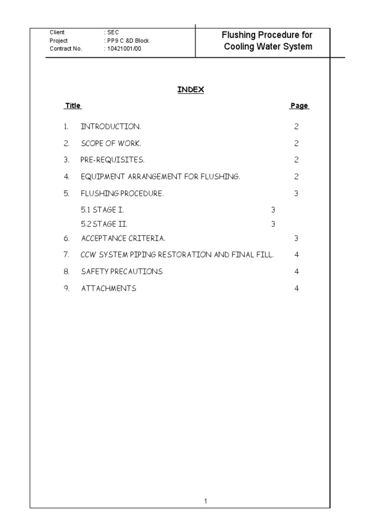 Cooling Water Flushing Block C. | PDF | Water Supply Network | Pump