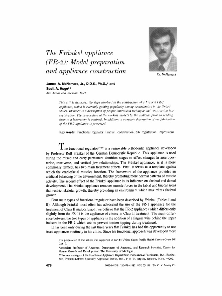 FR-2 Frankel Appliance Construction Guide | PDF | Anatomical Terms Of ...