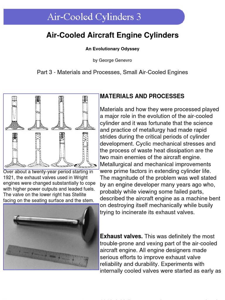 Air-Cooled Aircraft Engine Cylinders | Download Free PDF | Cylinder ...