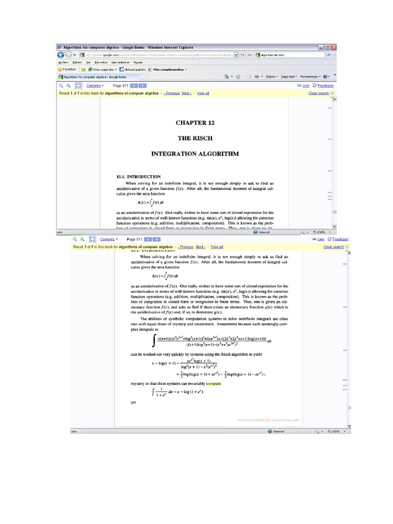 Risch Algorithm | PDF | Integral | Calculus