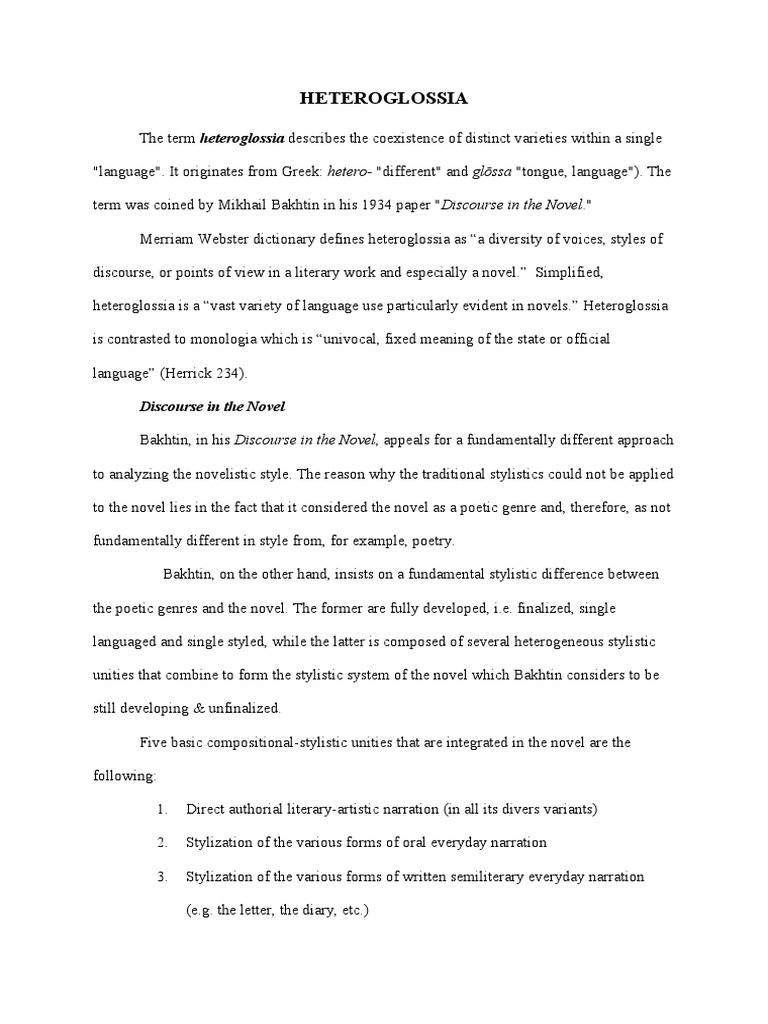 Bakhtin's Heteroglossia | PDF | Epistemology | Linguistics
