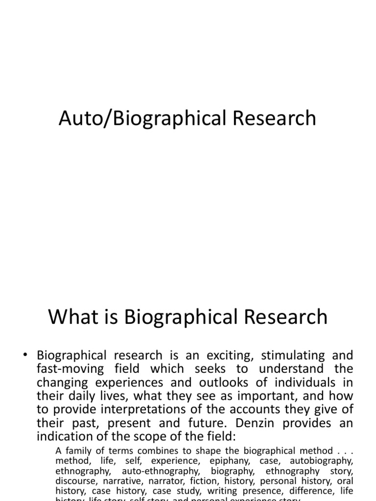 Autobiographical and Narrative Research | PDF | Narrative | Biography