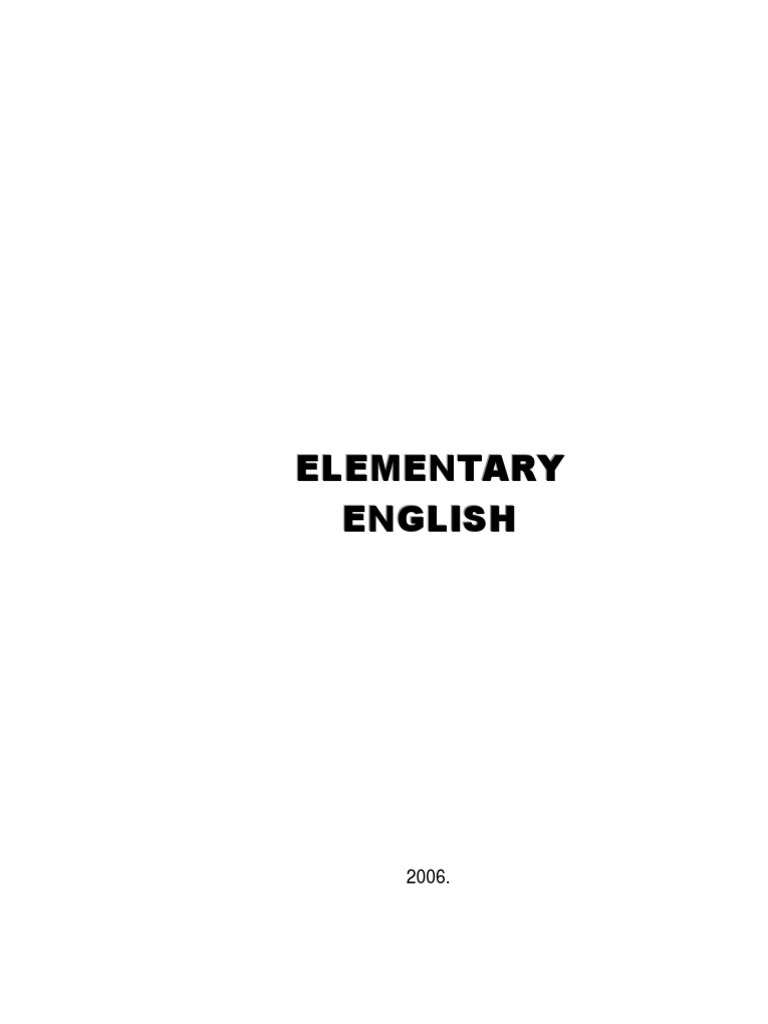 Elementary English | PDF | Grammatical Number | Classroom
