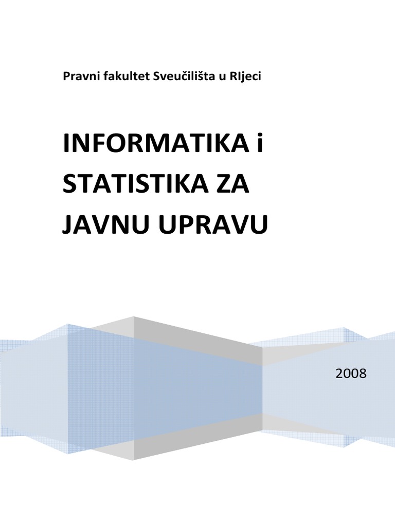 Informatika I Statistika Za Javnu Upravu | PDF