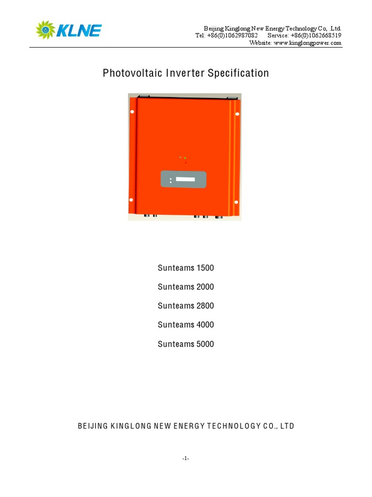 Manual Do Inversor Klne | PDF | Power Inverter | Photovoltaic System