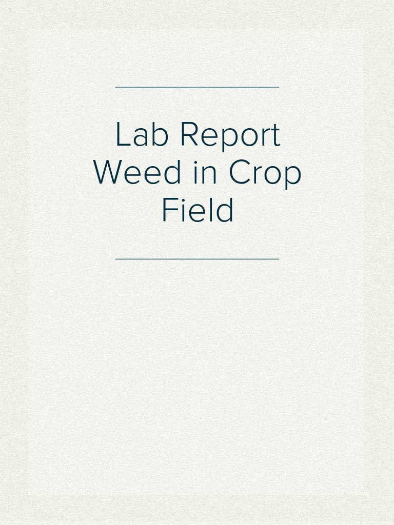 Lab Report Weed in Crop Field | PDF | Weed | Ethnobotany