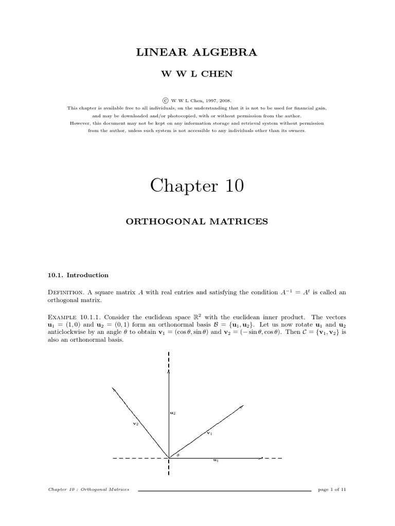 Orthogonal Matrices Explained | PDF | Eigenvalues And Eigenvectors ...