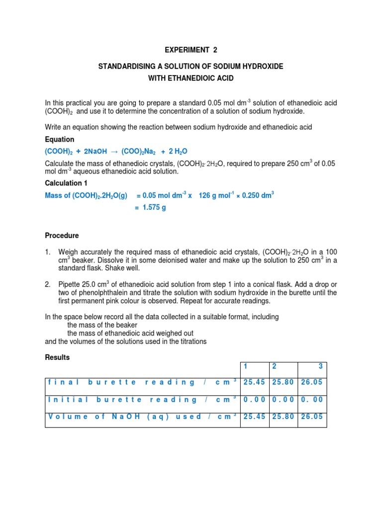Experiment 2 | PDF | Titration | Chemistry