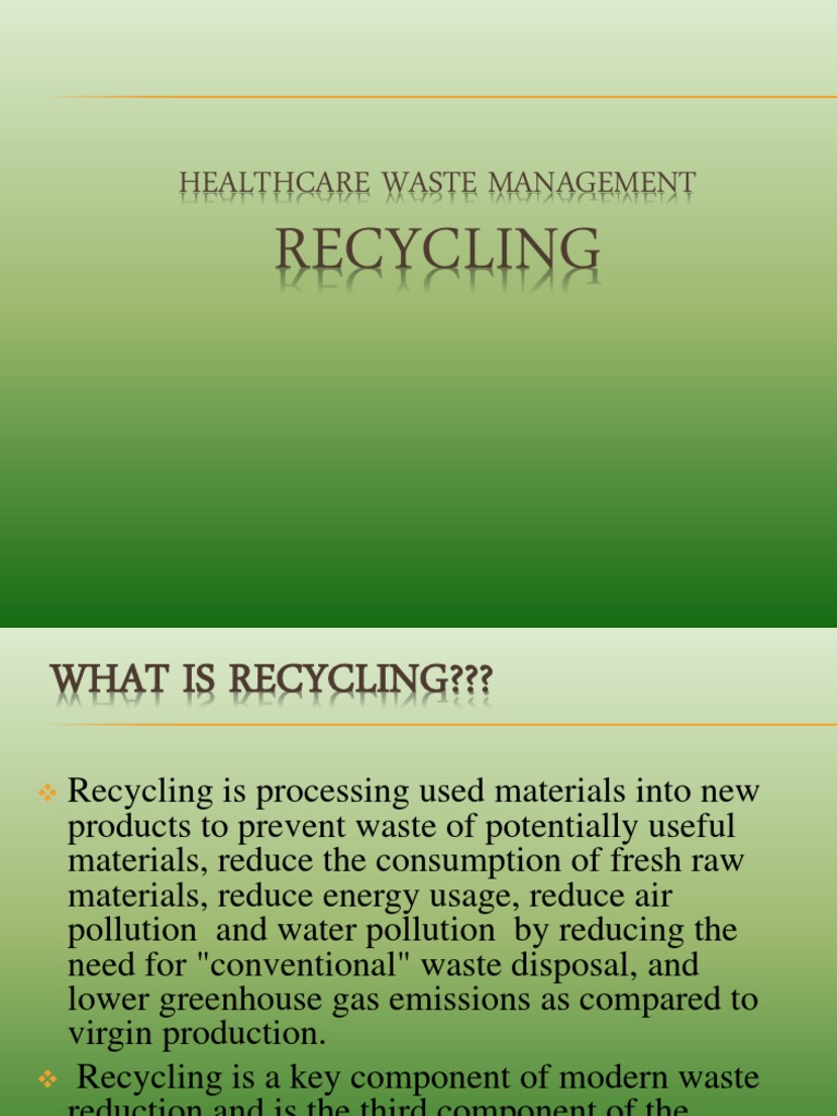 Recycling Intro | PDF | Reuse | Recycling