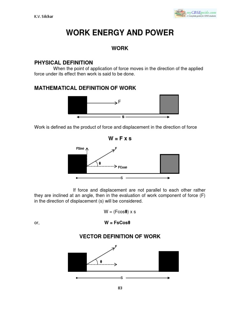 11 Physics Notes 04 Work Energy Power | Collision | Potential Energy