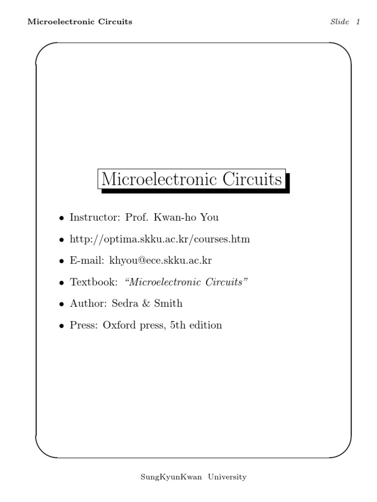 Microelectronic Circuits | PDF | Amplifier | Field Effect Transistor