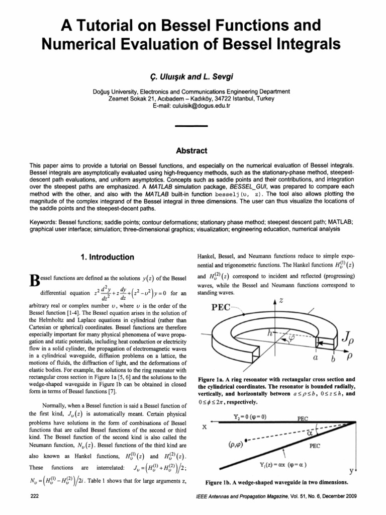 A Tutorial On Bessel Functions | PDF | Mathematical Analysis | Analysis