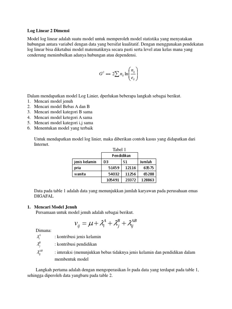 Log Linear 2 Dimensi | PDF