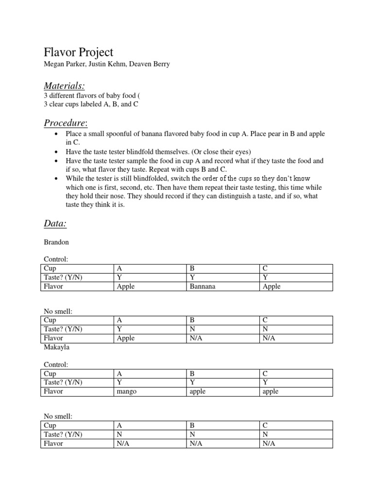 Flavor Project | PDF | Cooking, Food & Wine