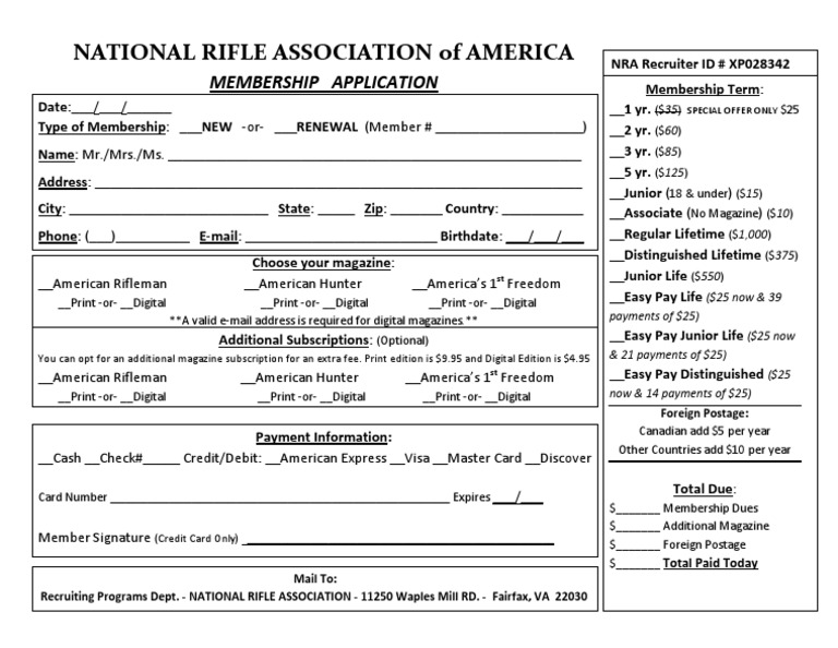 NRA Member Application | PDF