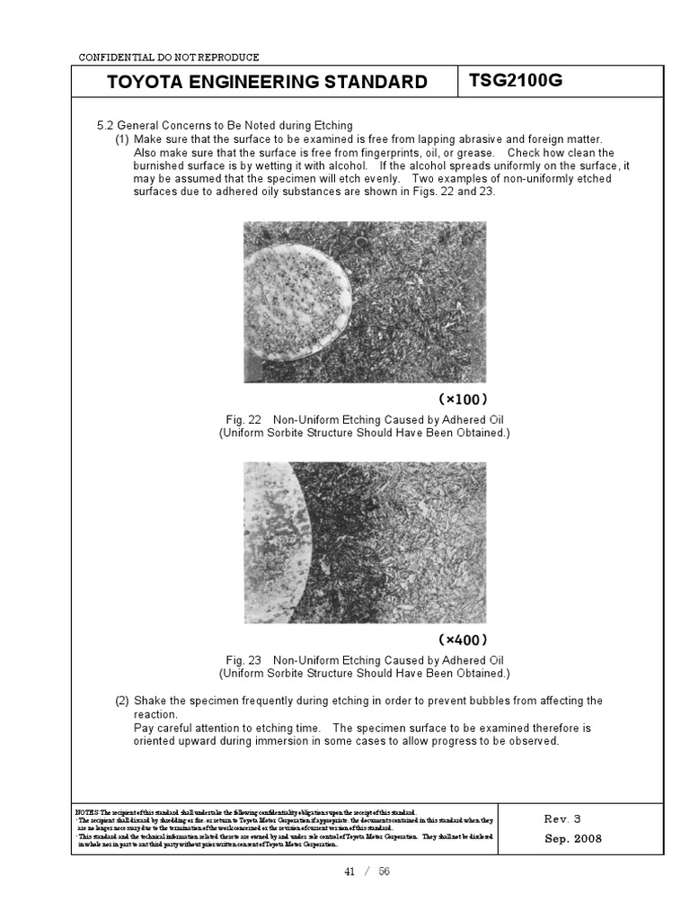 Toyota Engineering Standard TSG2100G: Guidelines for Metallographic ...
