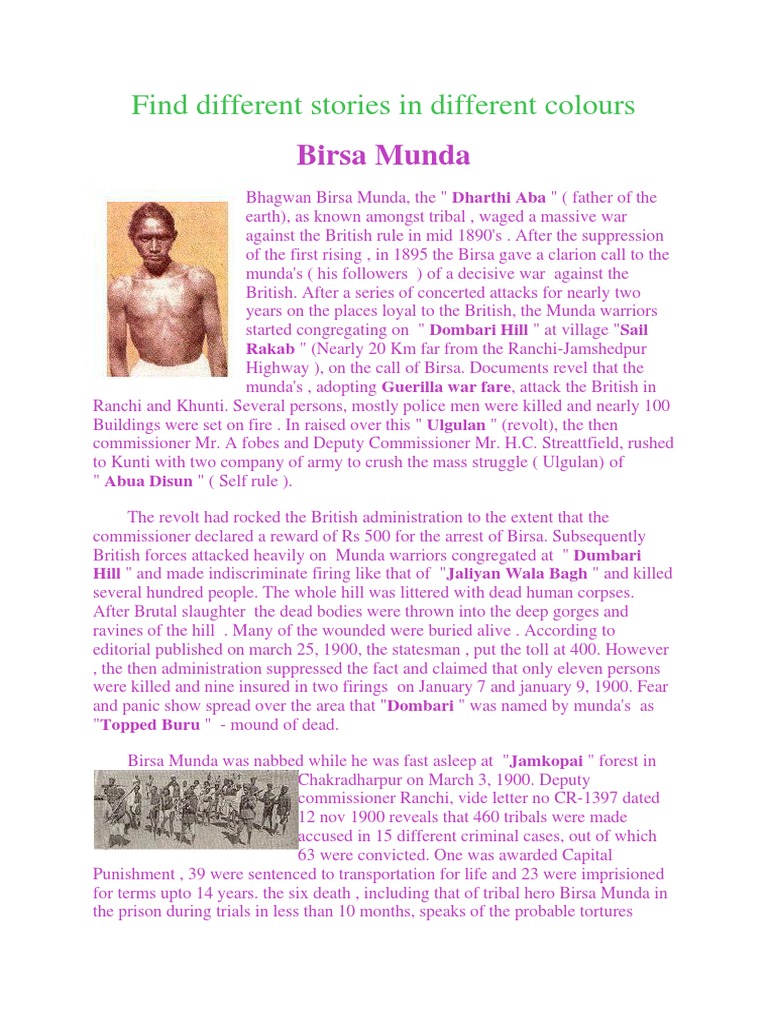 Birsa Munda and His Movement | PDF | Politics (General) | Religion And ...