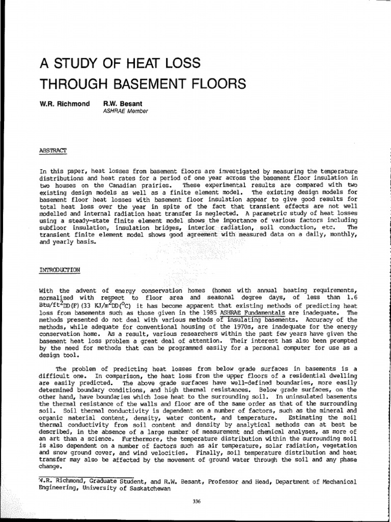 Basement Heat Loss | PDF | Heat Transfer | Building Insulation
