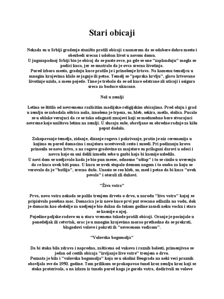 Stari Obicaji | PDF