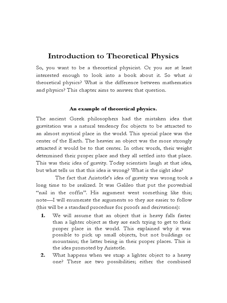 Session 1 Introduction To Theoretical Physics | PDF | Field (Physics) | Matter