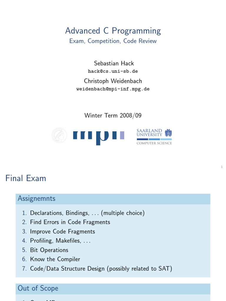 Advanced C Programming: Exam, Competition, Code Review | PDF | Queue ...