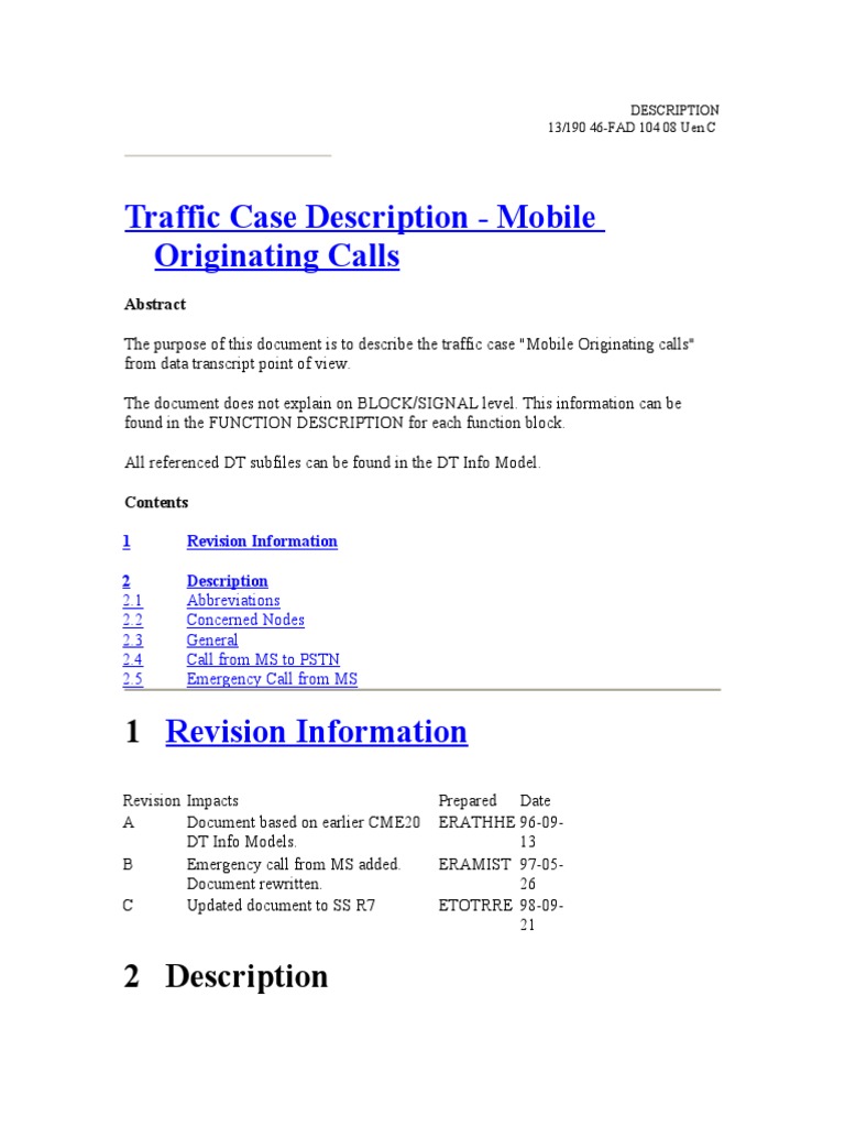 Mobile Originating Call Description | PDF | Digital Technology ...