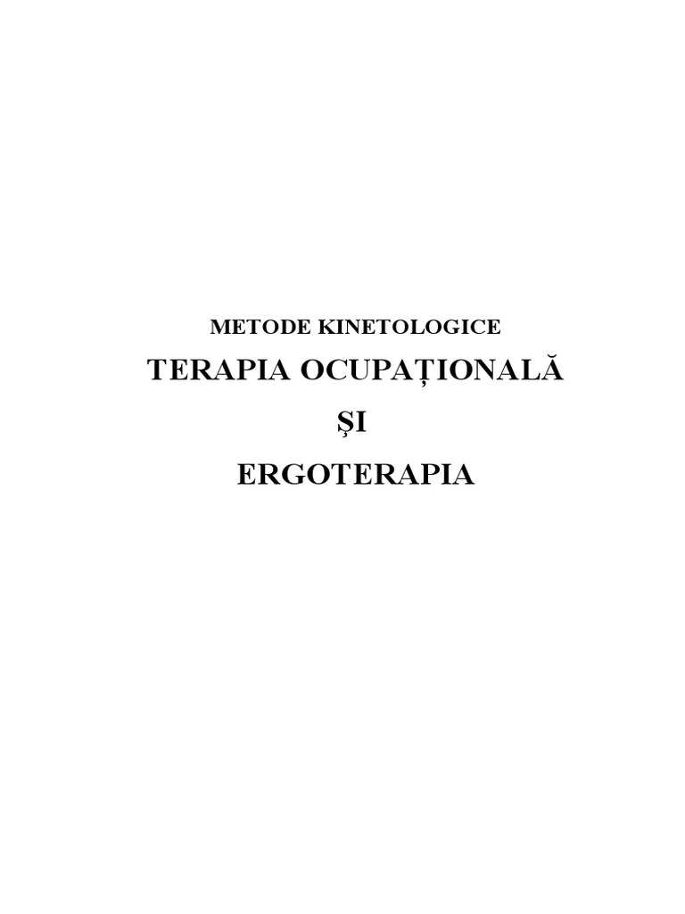 Terapia Ocupationala Si Ergoterapia | PDF